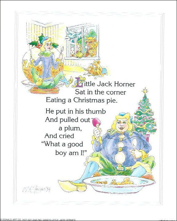 Nursery Rhymes Little Jack Horner Print Size 8x10 8 8114